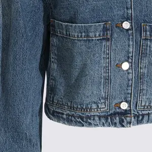 ANINE BING Contrast Collar Denim Jacket