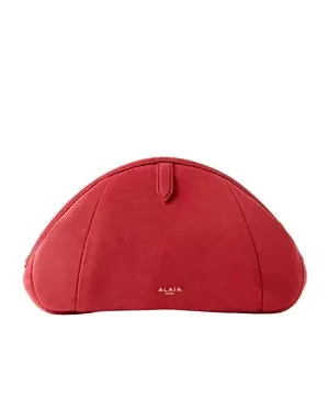 Alaïa Suede Clutch - Red