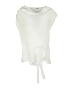 P.a.r.o.s.h Saxon Draped Belted Top - White