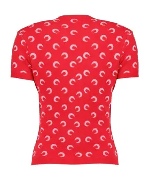 MARINE SERRE Moon Jacquard Knit Top