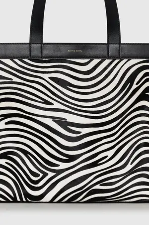 ANINE BING Medium Rio Tote Zebra