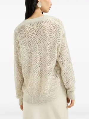 Brunello Cucinelli V-neck Sequin Sweater