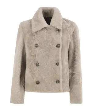 Brunello Cucinelli Shearling Pea Coat - No