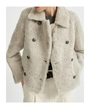 Brunello Cucinelli Shearling Pea Coat