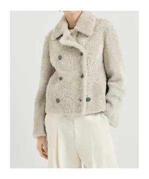 Brunello Cucinelli Shearling Pea Coat