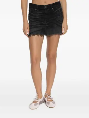 DIESEL® Faded Frayed-hem Midi Skirt