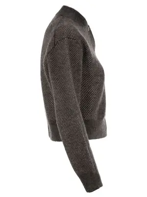 Brunello Cucinelli Openwork Mohair Cardigan With Shimmering Yarn