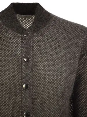 Brunello Cucinelli Openwork Mohair Cardigan With Shimmering Yarn