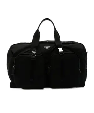Prada Zippered Shoulder Bag - Black