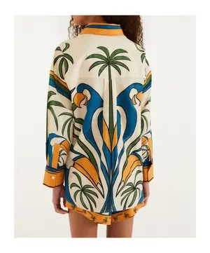 Farm Rio Tropical Graphic Collared Buttoned Shirt
