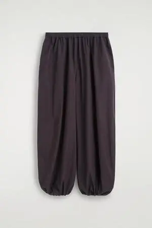 Cos Fluid Cotton Balloon Pants - Brown