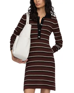 GANNI Striped Merino Polo Dress - Multicolour