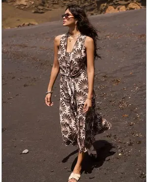 Mint Velvet Floral Print Sleeveless Midi Dress
