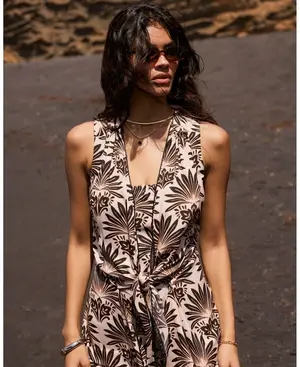 Mint Velvet Floral Print Sleeveless Midi Dress