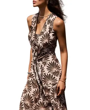 Mint Velvet Floral Print Sleeveless Midi Dress