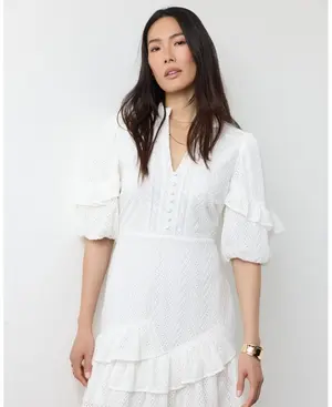 Mint Velvet Embroidered Detail Mini Dress