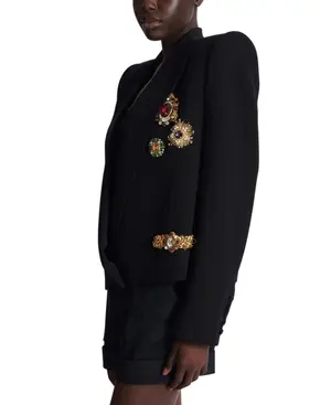 Balmain Cropped Embroidered Jacket