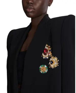 Balmain Cropped Embroidered Jacket