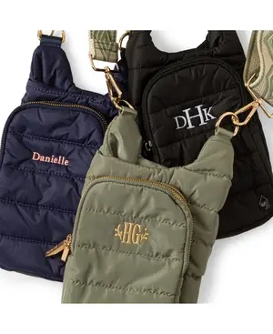 UNCOMMON GOODS Padded Crossbody Water Bottle Bag - Denim