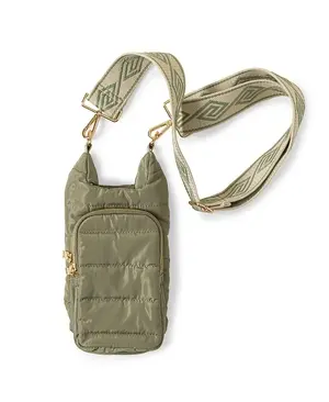 UNCOMMON GOODS Padded Crossbody Water Bottle Bag Sage