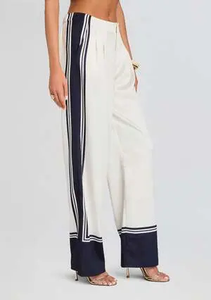 SEROYA Marlowe Wide-leg Satin Trousers