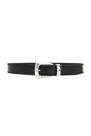 Khaite Benny Whipstitch Belt - Black
