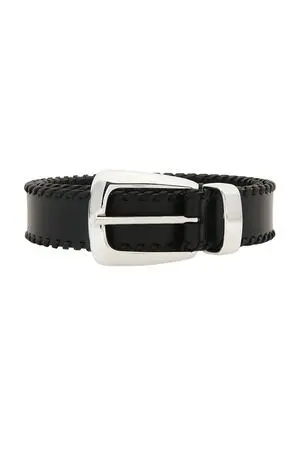 Khaite Benny Whipstitch Belt - Black