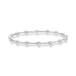 DOWER & HALL Round White Topaz Array Bangle