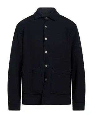XACUS Virgin Wool Bouclé Overshirt - Blue