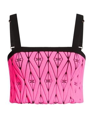 Elisabetta Franchi Jacquard Cropped Top - Fuchsia