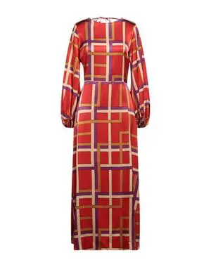 Momoni Maxi Dress Size Silk, Elastane - Tomato Red