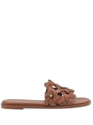 GIANVITO ROSSI Amalfi Leather Flat Sandals - Multicolor