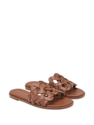 GIANVITO ROSSI Amalfi Leather Flat Sandals - Multicolor
