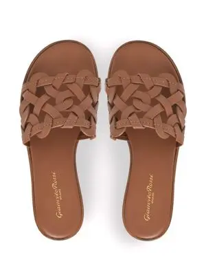 GIANVITO ROSSI Amalfi Leather Flat Sandals - Multicolor