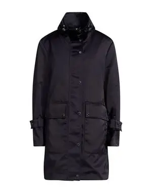 MOORER Midnight Polyester Overcoat & Trench Coat - Midnight Blue