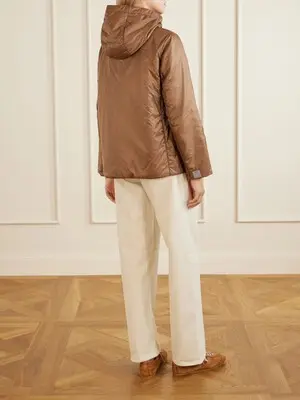 Max Mara Padded Hooded Shell Jacket - Brown