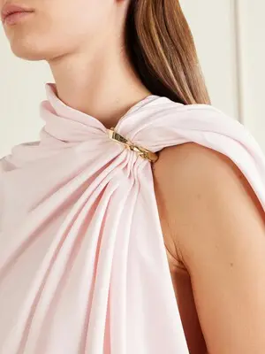 Sportmax Lacuna Embellished Draped Jersey Blouse - Pink