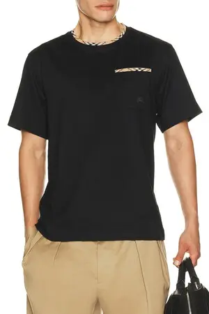 Burberry Ryan Check Piping Pocket T-shirt - Black