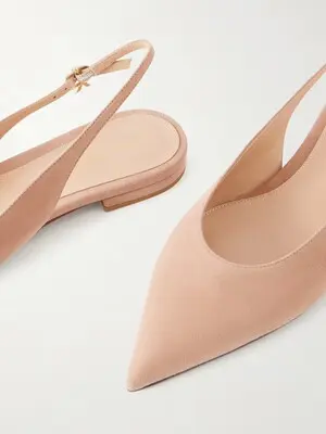 GIANVITO ROSSI Robbie Suede Slingback Ballet Flats