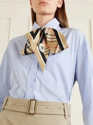 Burberry Checked Silk-twill Scarf