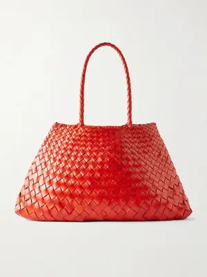 Dragon Diffusion Santa Croce Woven Leather Tote - Red