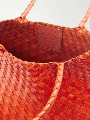 Dragon Diffusion Santa Croce Woven Leather Tote - Red