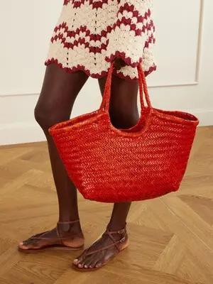 Dragon Diffusion Nantucket Woven Leather Tote - Red