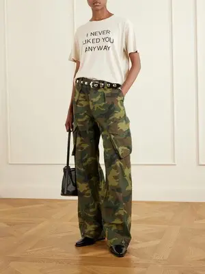 R13 I Never Liked You Anyway" Printed Cotton And Cashmere Blend T-shirt