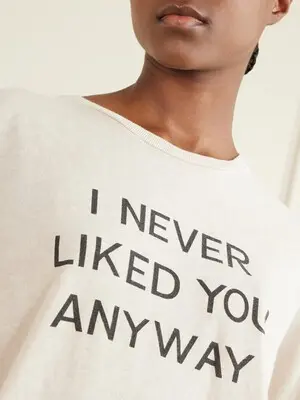 R13 I Never Liked You Anyway" Printed Cotton And Cashmere Blend T-shirt