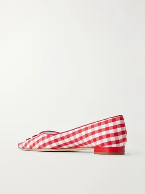 Manolo Blahnik Alexa Checked Woven Ballet Flats