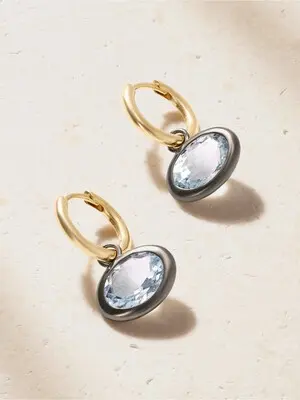 BY PARIAH 14k Recycled Gold Rhodium Aquamarine Earrings - Blue