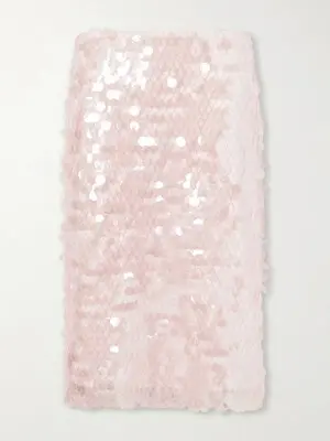 Tory Burch Sequin-embellished Mesh Midi Skirt