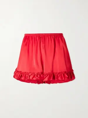 Simone Rocha Ruffled Satin Shorts