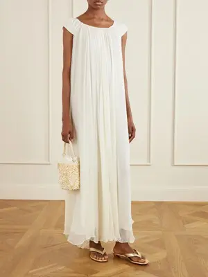 Staud Leda Chiffon Maxi Dress - Neutrals